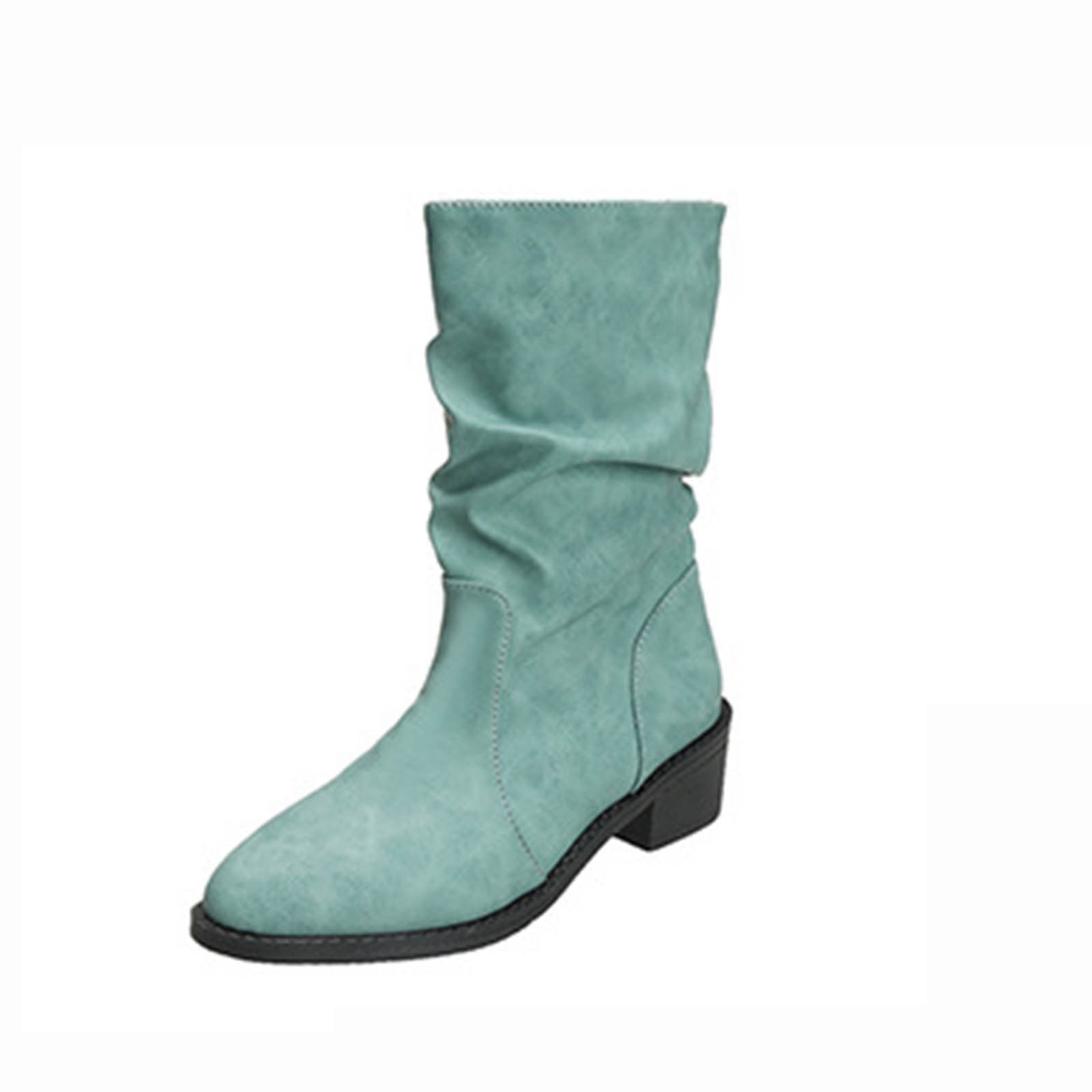 Tao Tao Womens Slouchy Western Cowboy Cowgirl Retro Mid calf Boots Faux ...