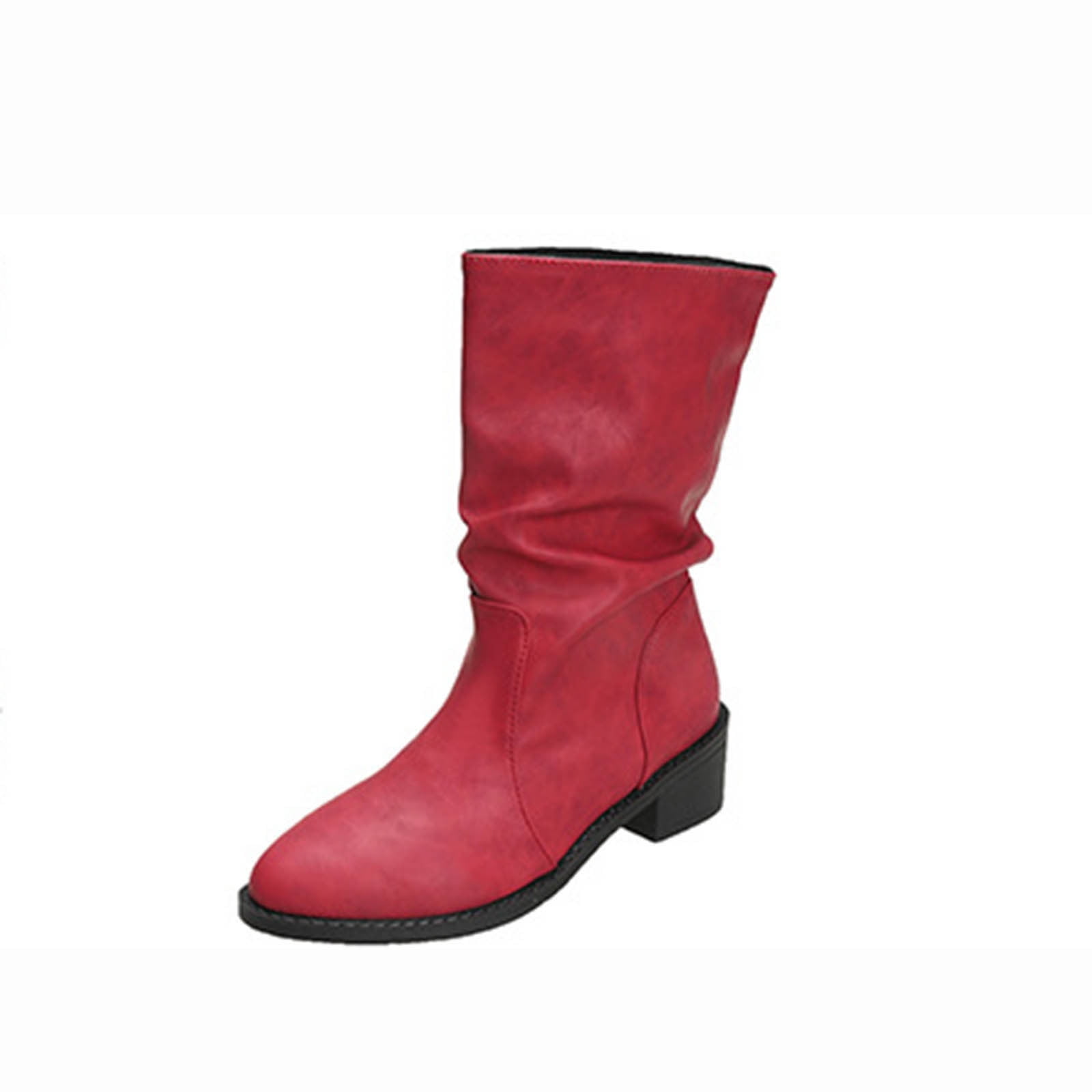 Tao Tao Womens Slouchy Western Cowboy Cowgirl Retro Mid calf Boots Faux ...