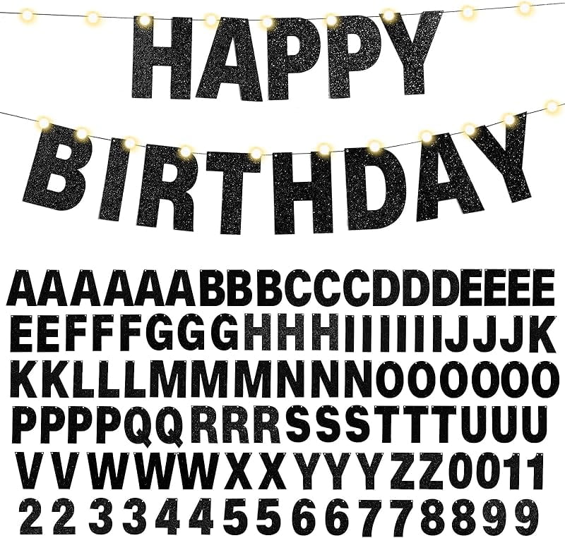 TaoBary 112 Pcs DIY Letter Custom Banner Glitter Customizable Banner ...