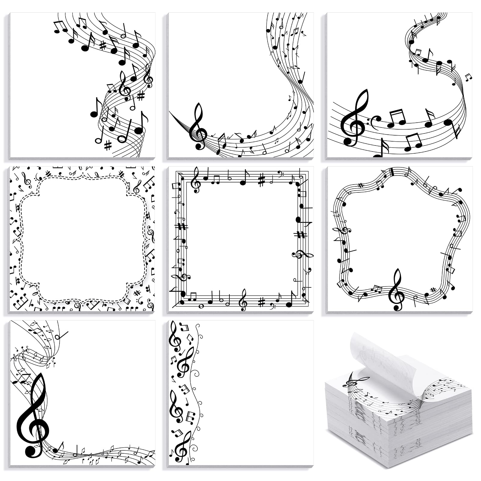 TaoBary 32 Pack 3 x 3 Inch Music Themed Sticky Notes Back to School ...