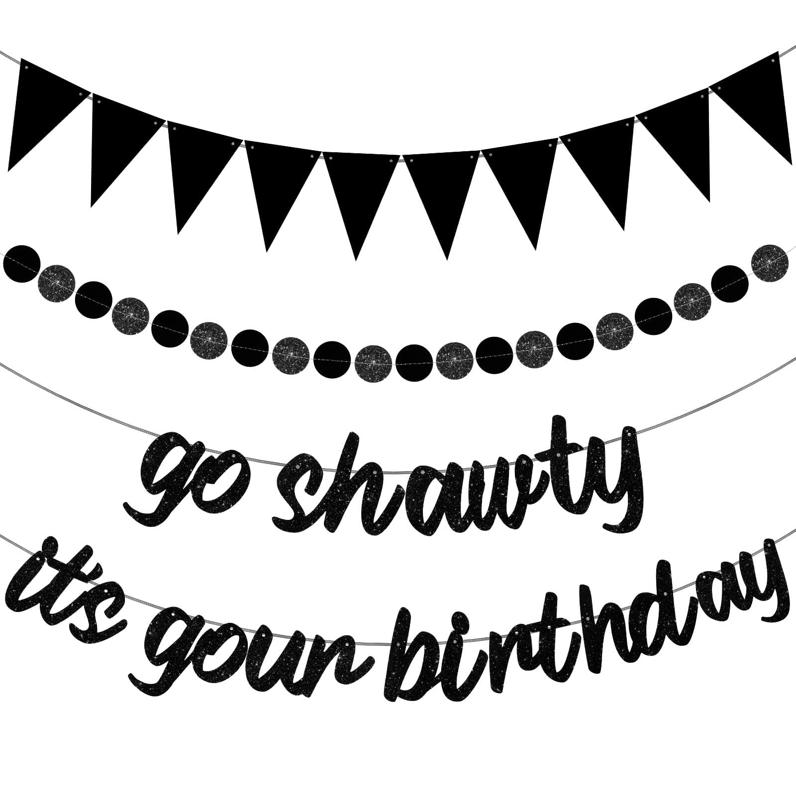 TaoBary 4 Pcs Go Shawty It's Your Birthday Banners Hip Hop Birthday ...