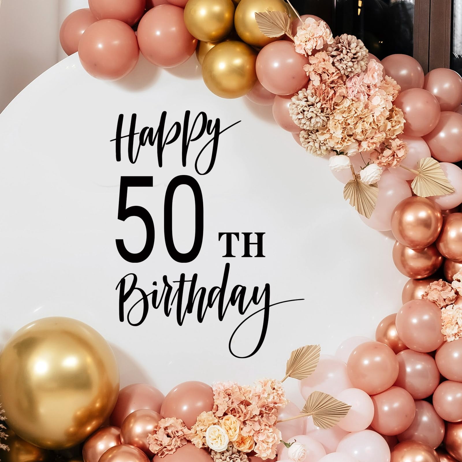 TaoBary Happy 50th Birthday Party Decal Sign for Backdrop Letters Peel ...