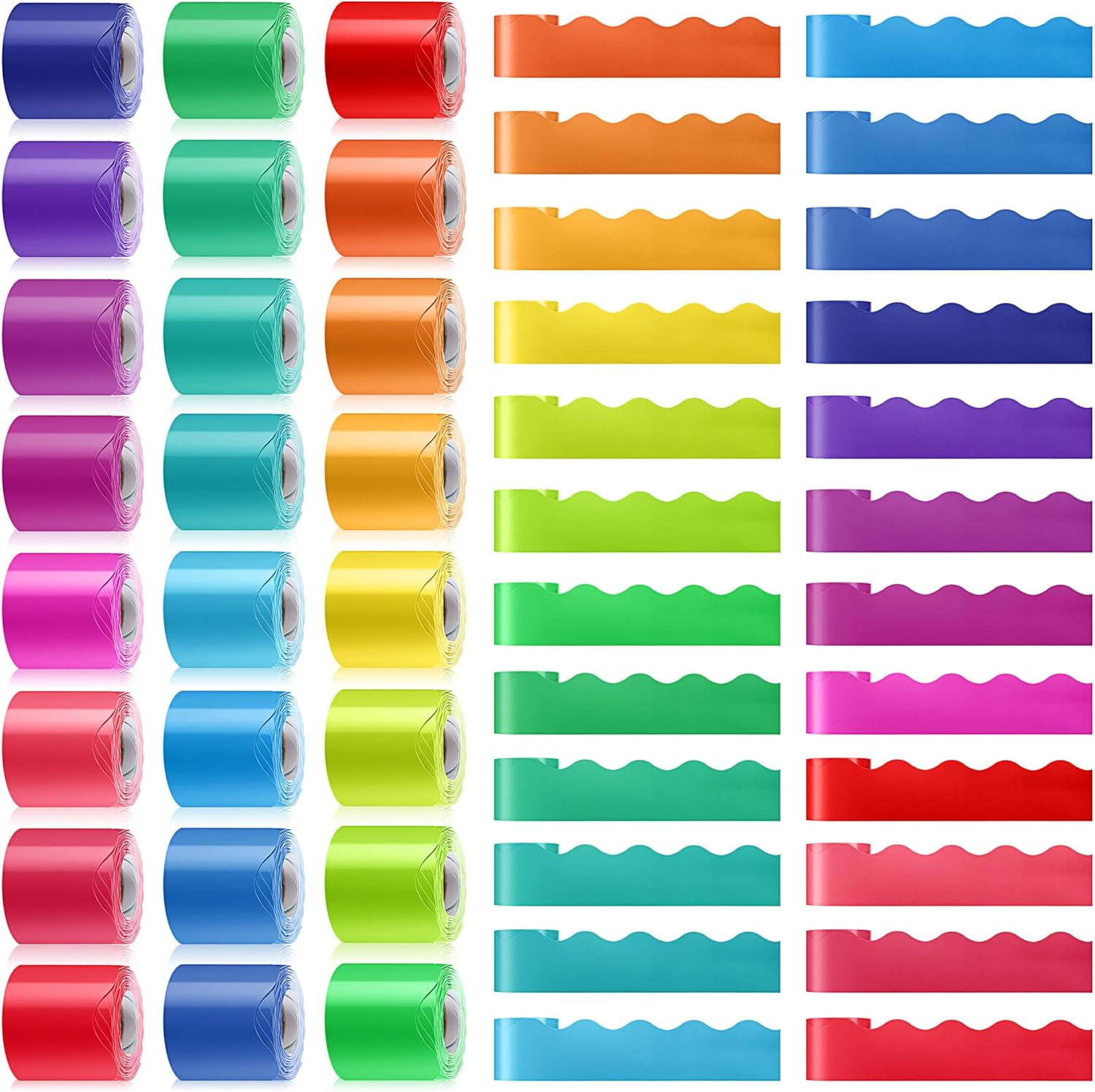TaoBary Scalloped Bulletin Board Borders Set - 24 Rolls 944.9 ft ...