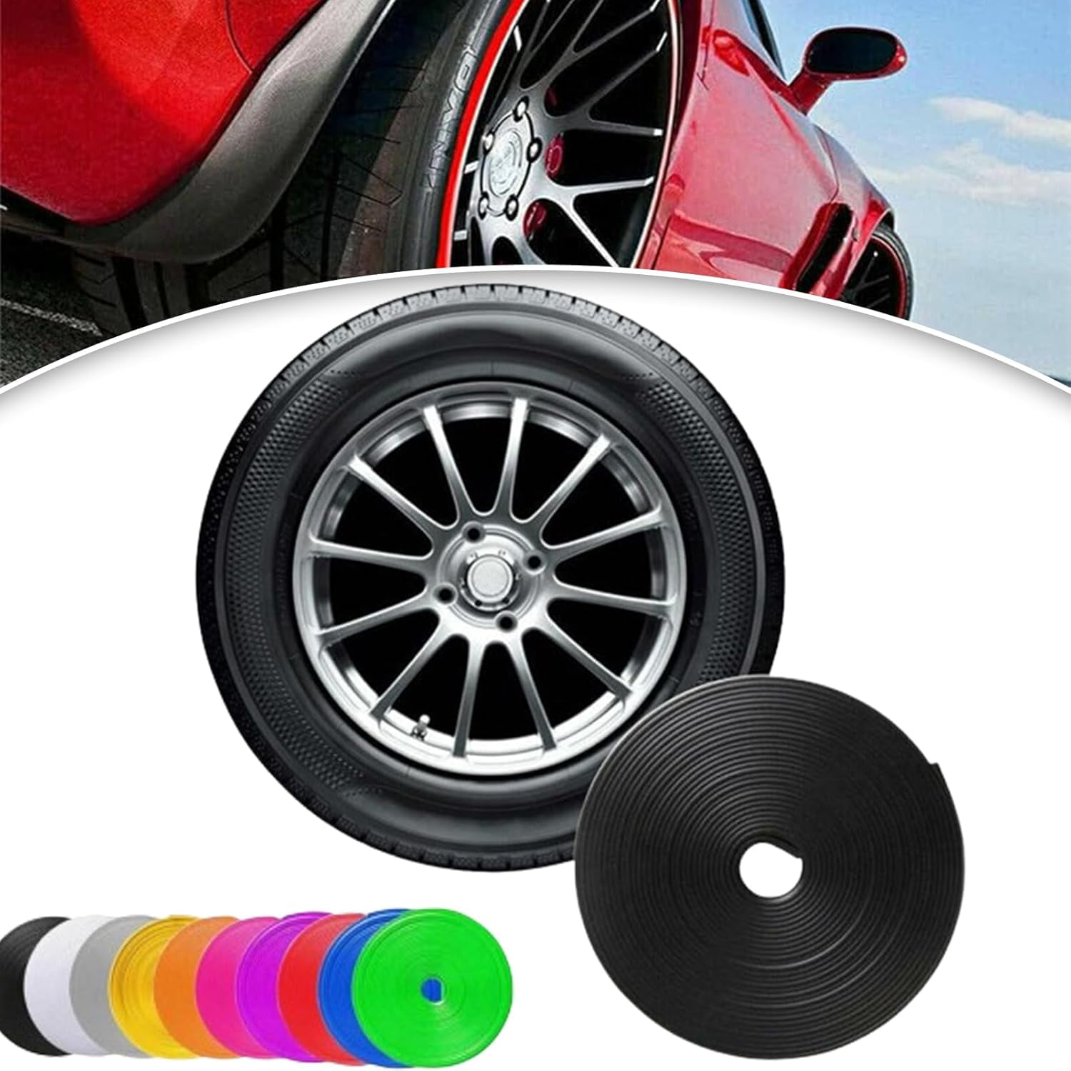 TaoLeHui Car Wheel Rim Edge Protector Vehicle Tire Guard Sticker Rubber ...