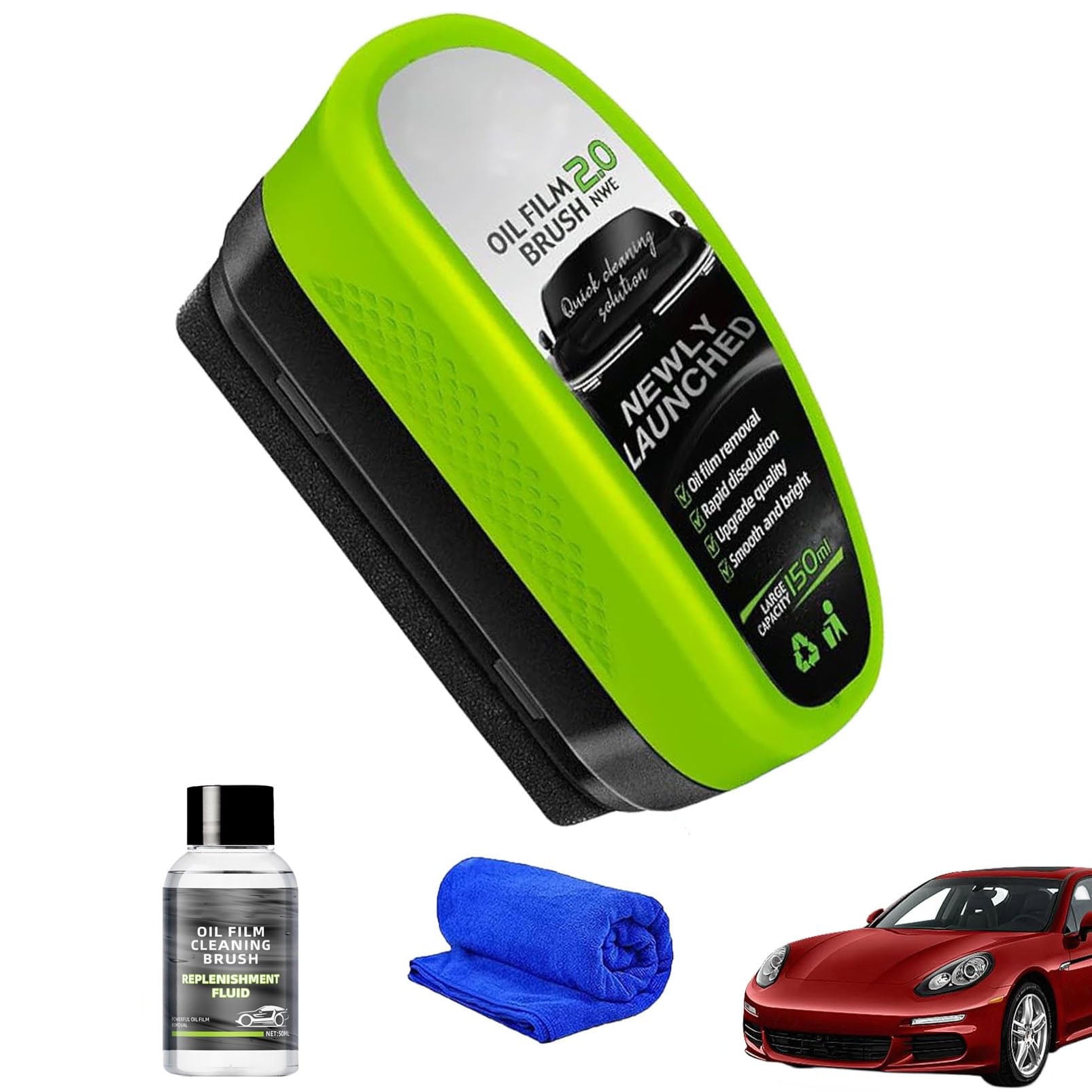 TaoLeHui Clear Vision Glass Cleaner Brush 150mL - Oil-Free Automotive ...