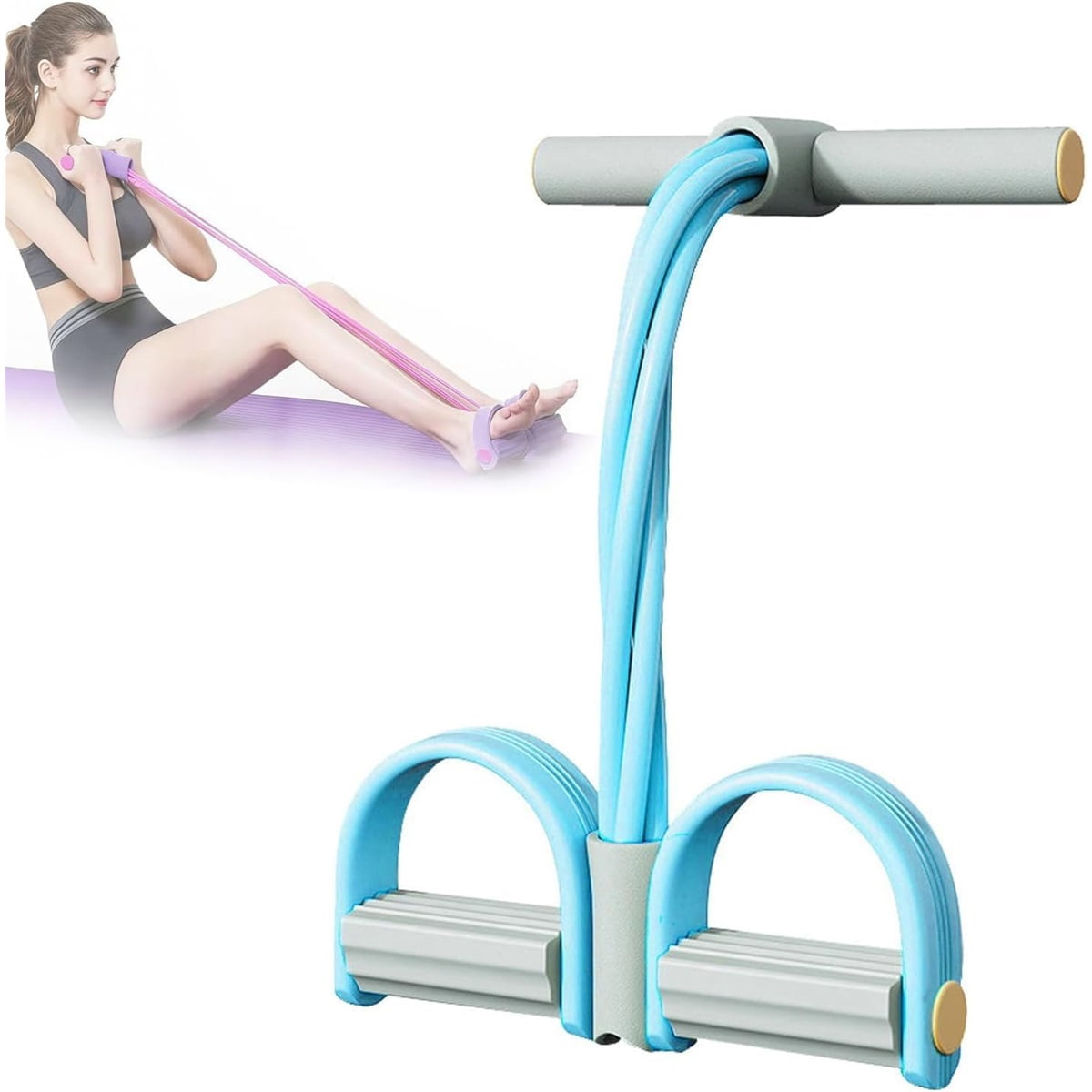 TaoLeHui Elastic Fitness Resistance Bands with Foot Pedal, Latex Tube ...