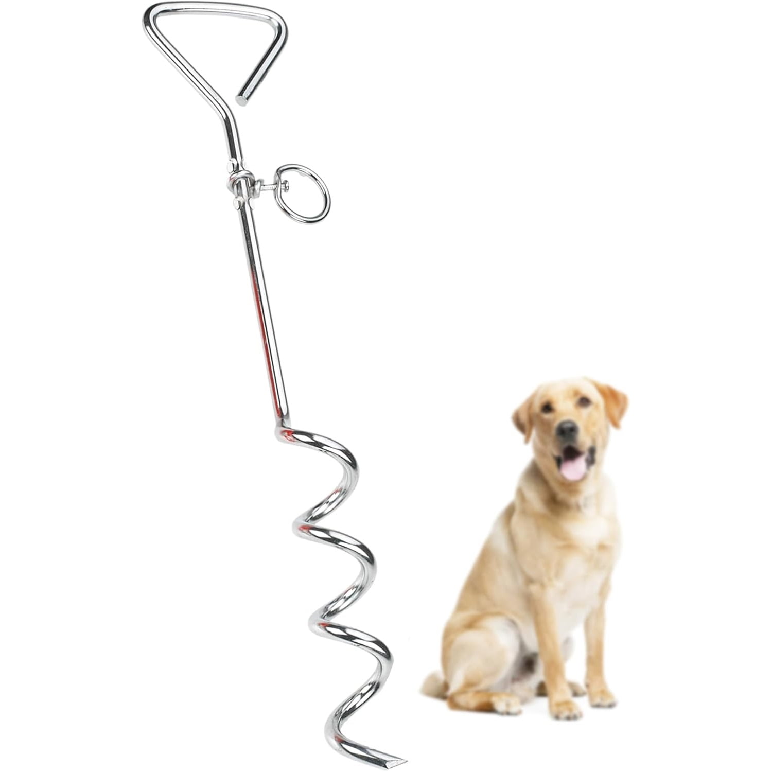 TaoLeHui Heavy Duty Dog Tie-Out Stake 16" Spiral Design - Rustproof ...