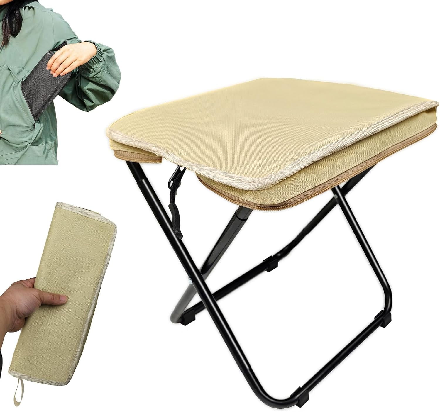 TaoLeHui Lightweight Folding Stool, Collapsible Camping Chair with ...