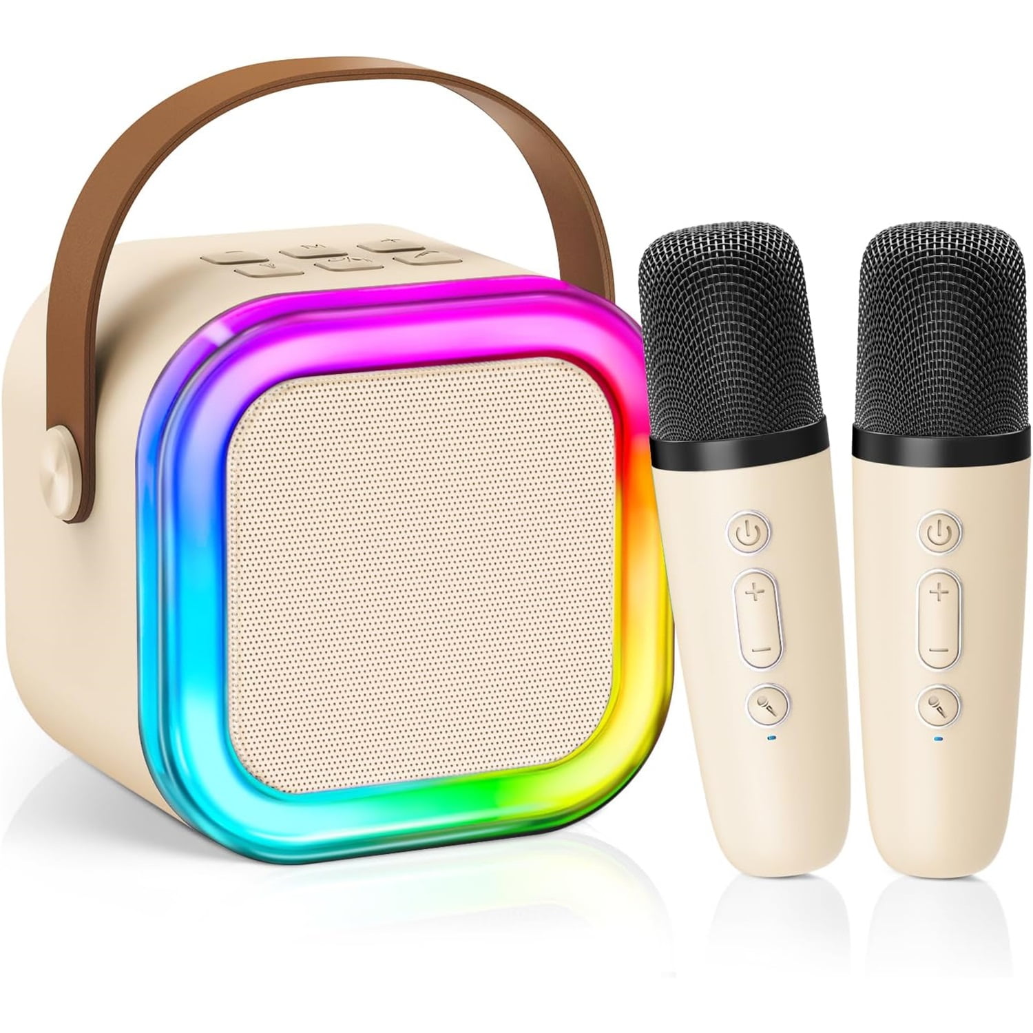 TaoLeHui‌ Mini Karaoke Machine for Kids with 2 Wireless Mics, Bluetooth ...