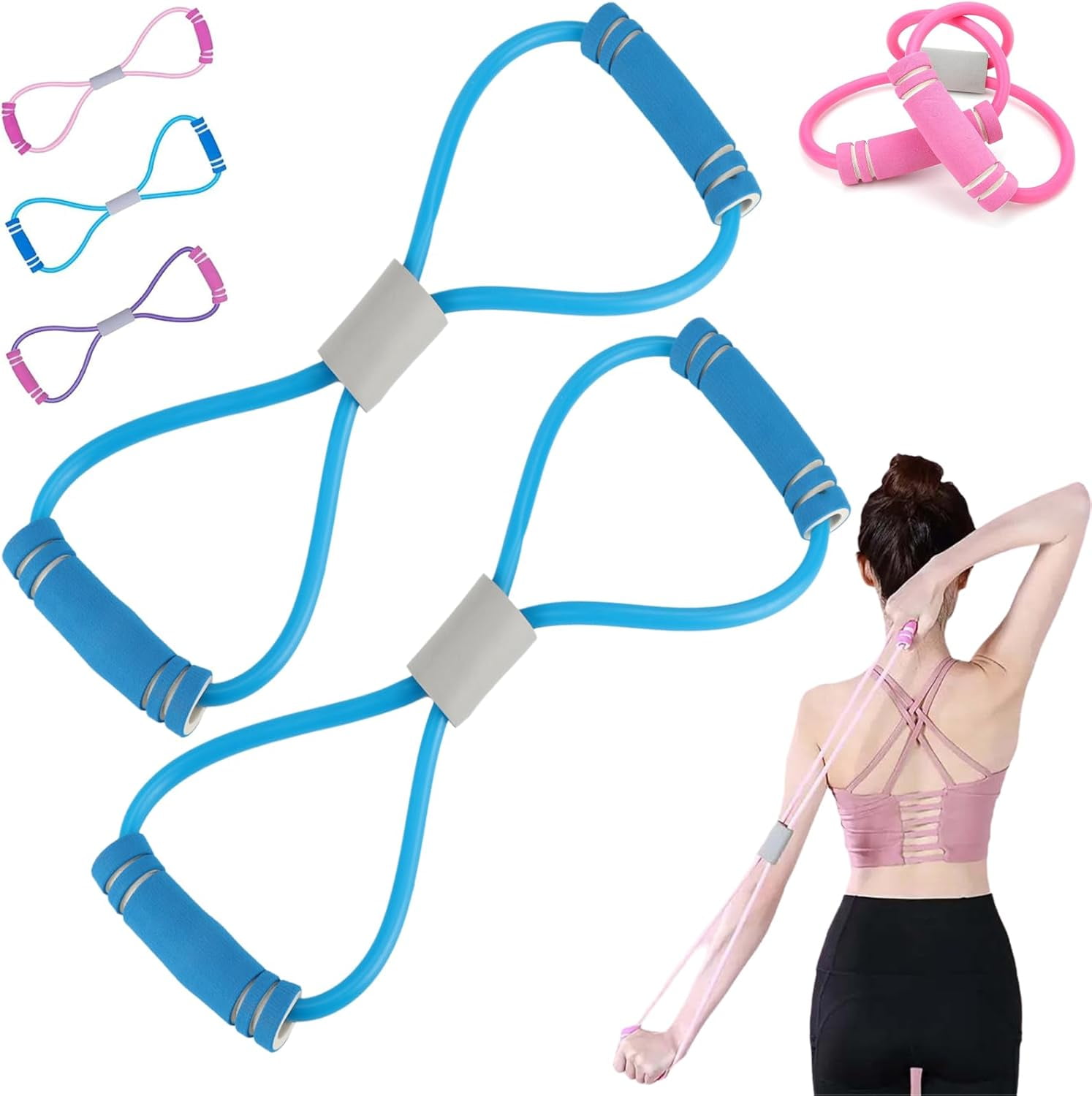 TaoLeHui Saludea Figure 8 Exercise Band – Tear-Resistant Closed-Loop ...