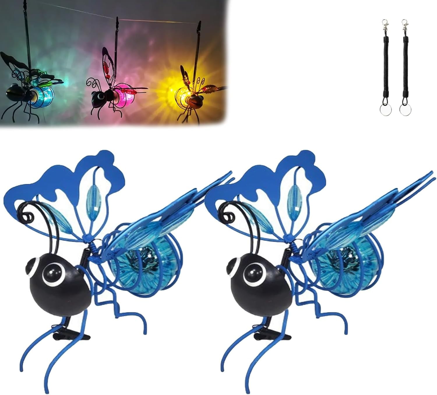 TaoLeHui Solar-Powered Bumble Bee Lights for Outside - Weatherproof ...