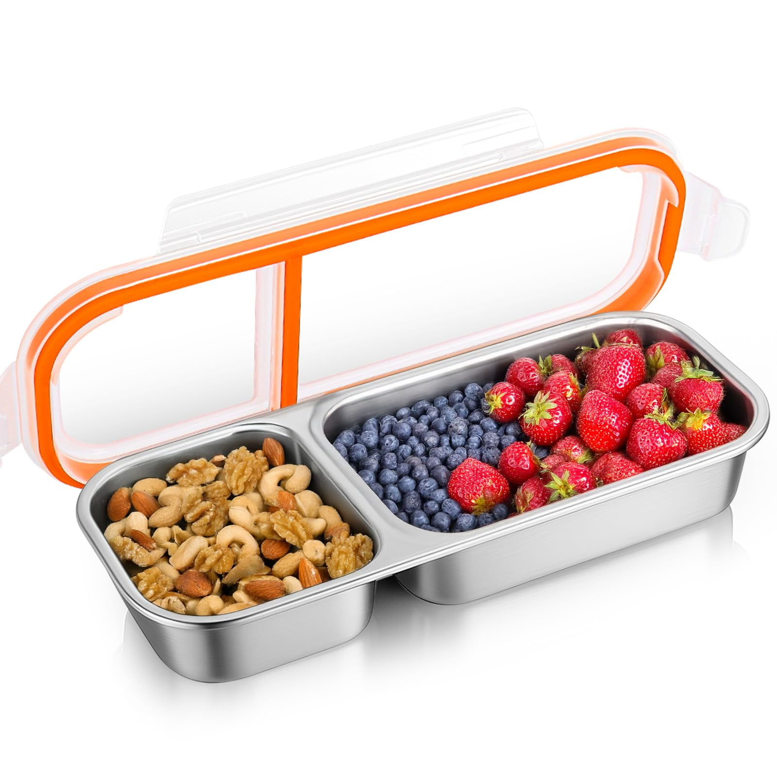 TaoLeHui Stainless Steel Snack Containers - Reusable Compartment ...