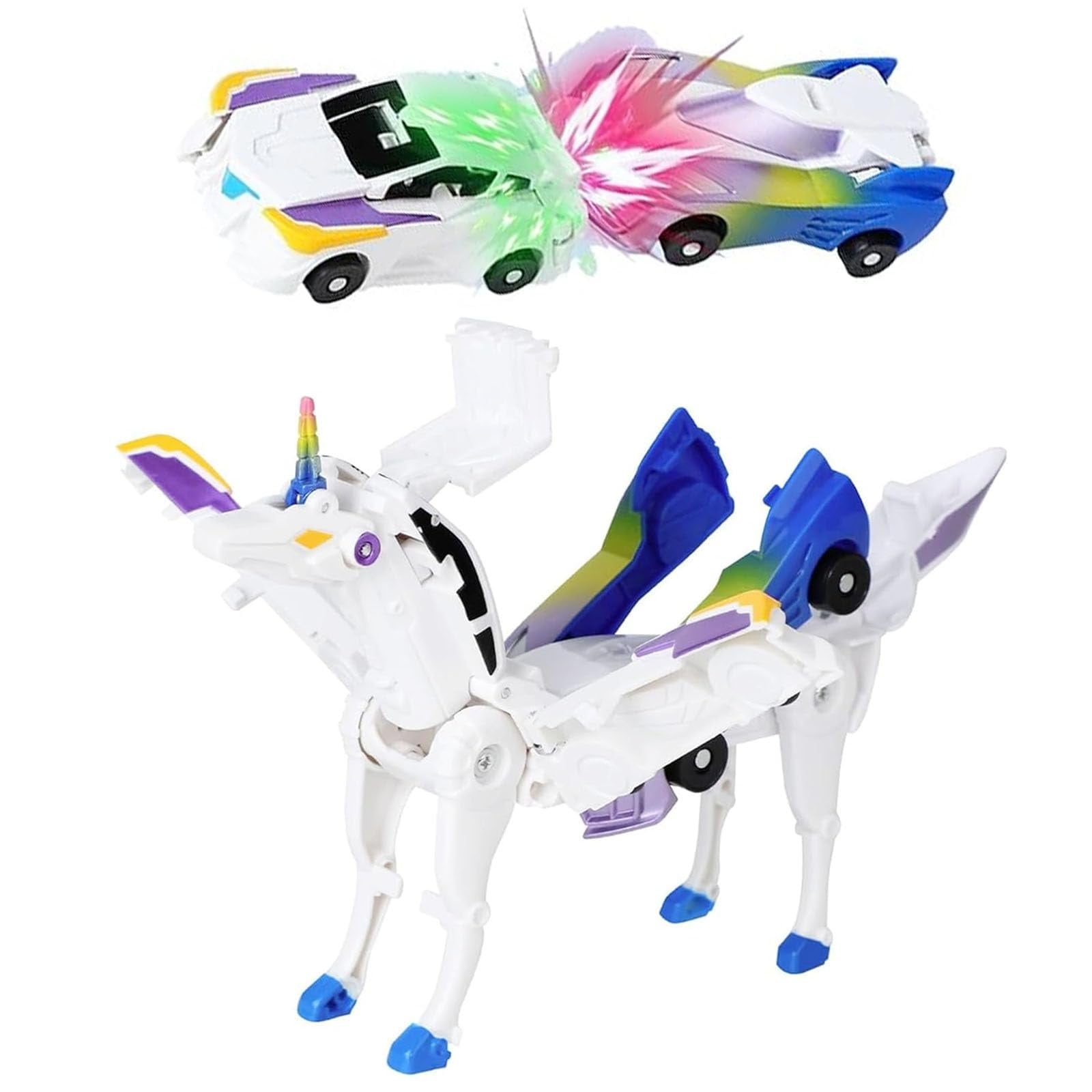 TaoLeHui Unicorn Car Transformer Toy Set | 2-in-1 Magical Vehicle to ...