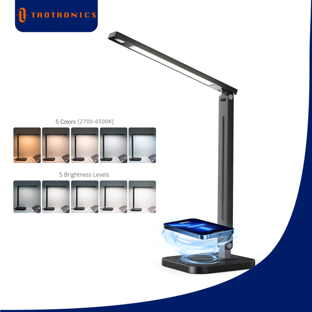 TaoTronics LED Desk Lamp Study Lamp with Qi-Enabled Wireless Fast ...