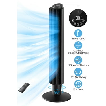 NFTIGB Tower Fans for Home, 36" Oscillating Floor Fan with Remote, 4 ...