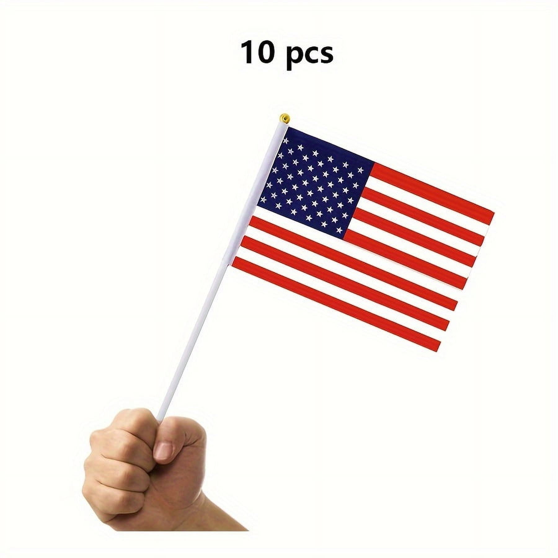 Taoarlpo 10-Piece Patriotic Handheld American Flags - 5.5"X8.3" Durable ...
