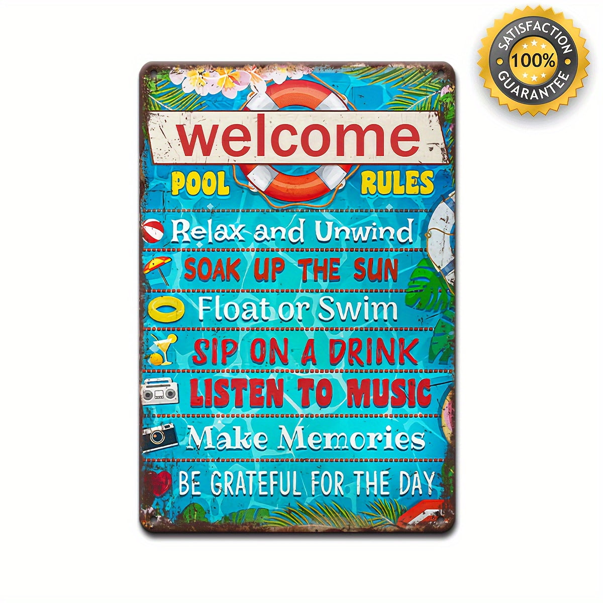 Taoarlpo 1pc, Vintage Metal Sign, Fun Metal Aluminum Sign Welcome to ...