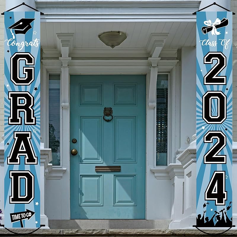 Taoarlpo 2024 Graduation Banner Class of 2024 Congrats Grad Porch Sign ...