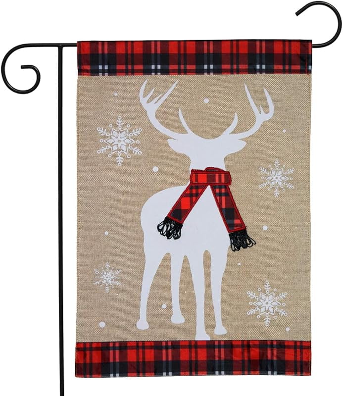 Taoarlpo American Magnolia Wreath Patriotic Burlap Garden Flag ...