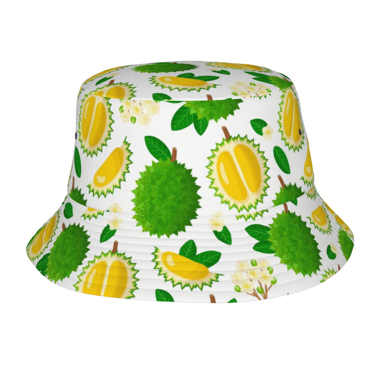 Taoarlpo Fruit OF Durian and Leaves Pattern Bucket Hat Fisherman Cap ...