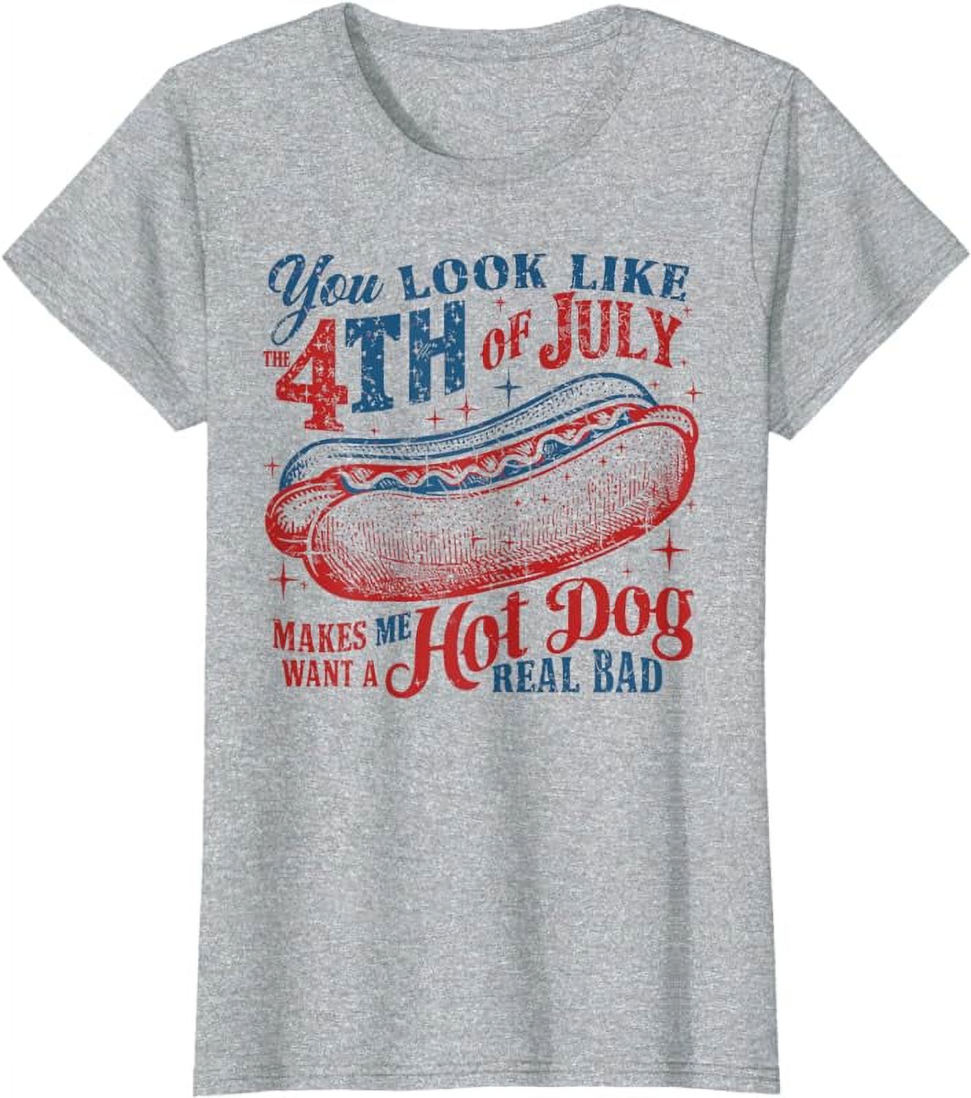 Taoarlpo Funny You Look Like 4th Of July Hot Dog Wiener Men Women T ...