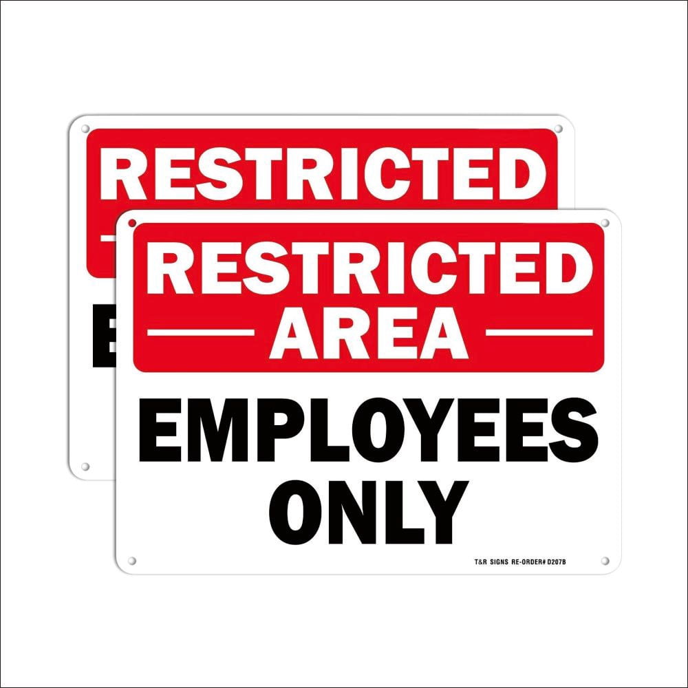 Taoarlpo Restricted Area Sign Employees Only Sign - 2 Pack - 10 x 7 ...