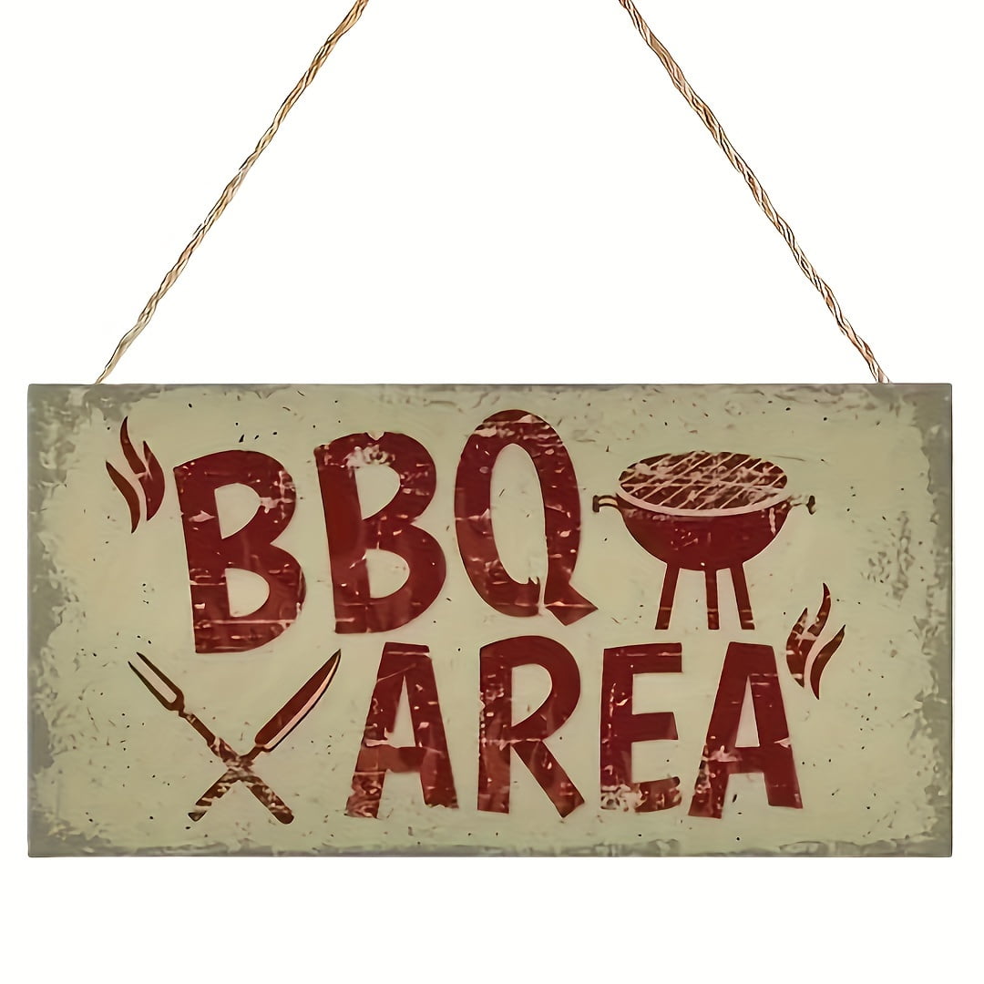 Taoarlpo Rustic Wooden Bbq Area Sign - Perfect For Outdoor Grill Zones ...