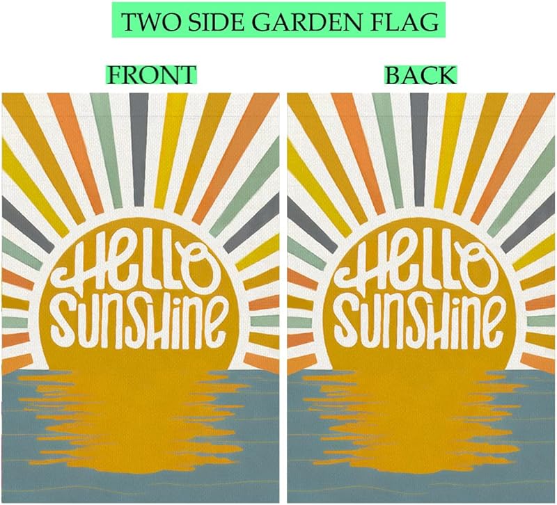 Taoarlpo Summer Garden Flags for Outside, Hello Sunshine Garden Flag ...