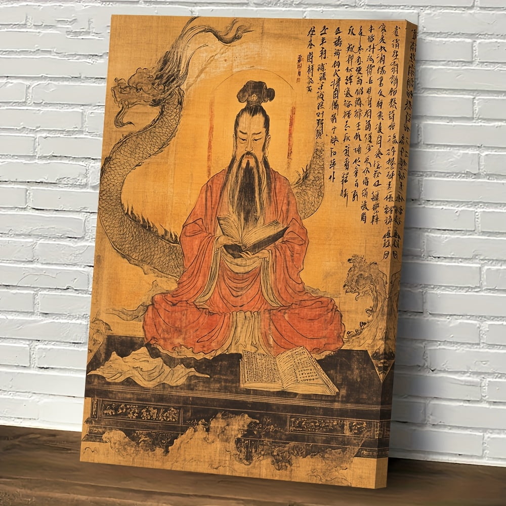 Taoist Liturgical Texts Chalk Paint Glaze Wall Art - Wrapped Canvas ...