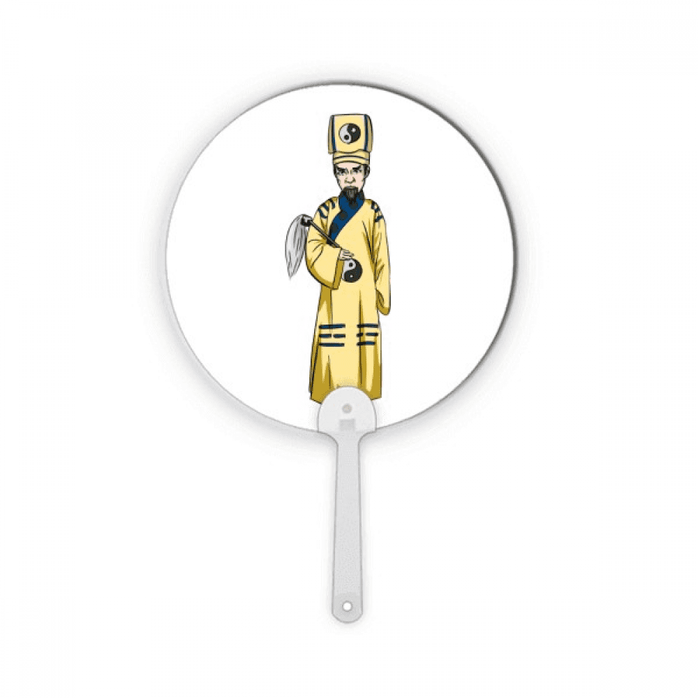 Taoist Priest Mythology Plastic Round Handheld Fan Decorations Craft ...