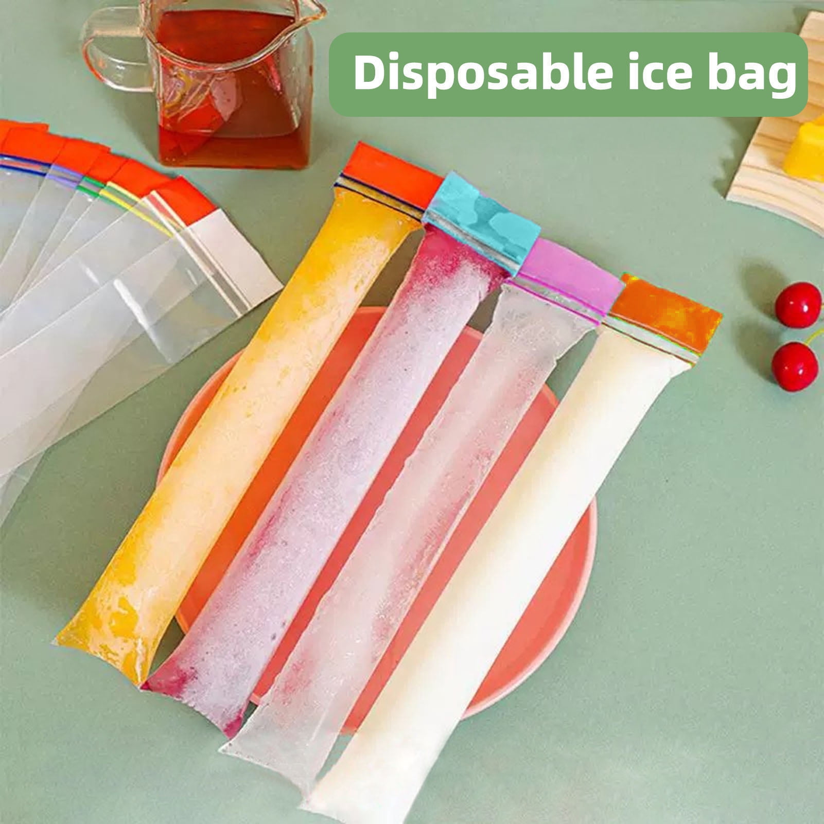 Taolixe 100Pcs Disposable Ice Pop Mold Bag DIY Ice Cream Pops Fruit ...