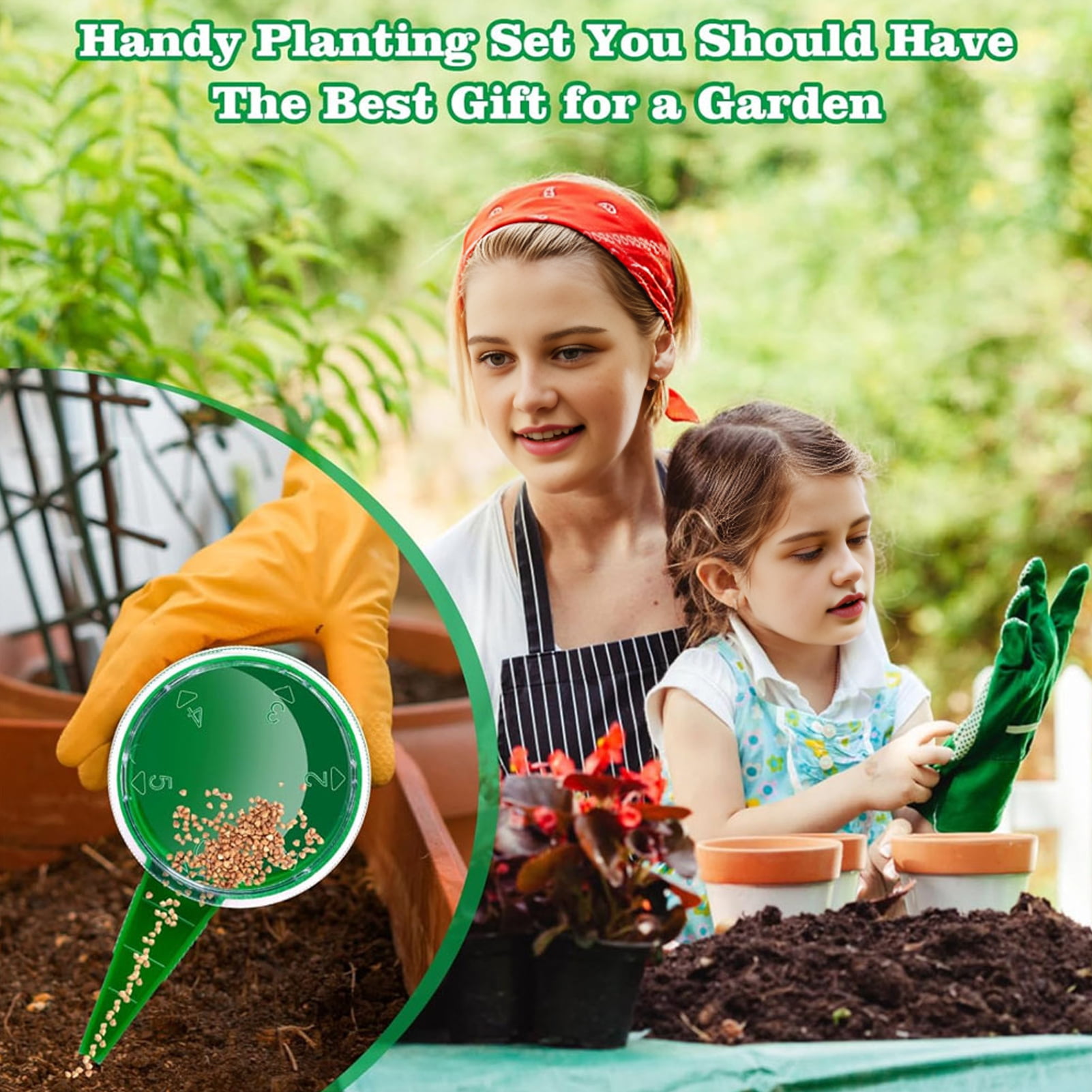 Taolixe 2 Pcs Mini Seeds Spreader Adjustable Seeds Dispenser with 5 ...