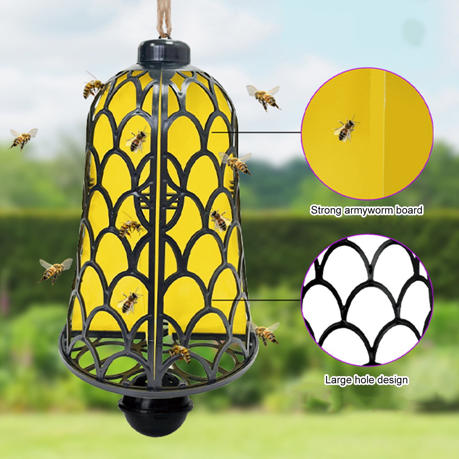 Taolixe 2 Sets Hanging Wasp Trap Sticky Fruit Fly Trap Outdoor ...