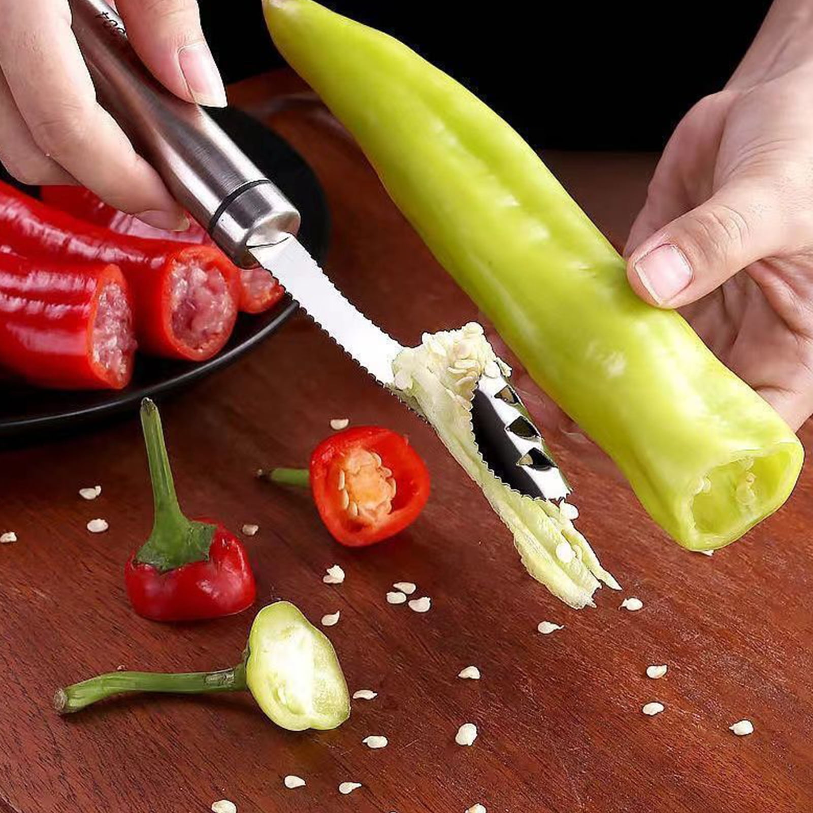 Taolixe 2Pcs Chili Pepper Core Remover Spiral Tooth Descaling Machine ...