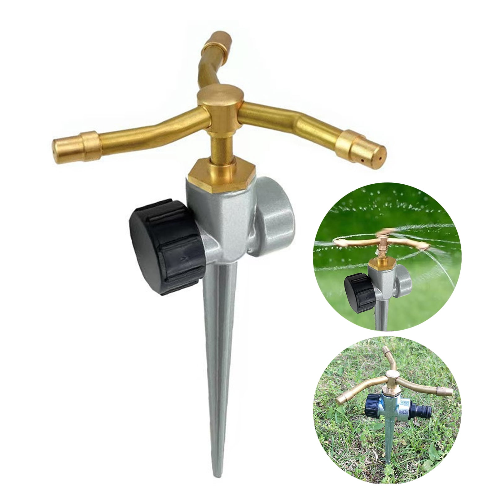 Taolixe 3-Arm Lawn Sprinkler 360 Degree Automatic Rotary Sprinkler with ...