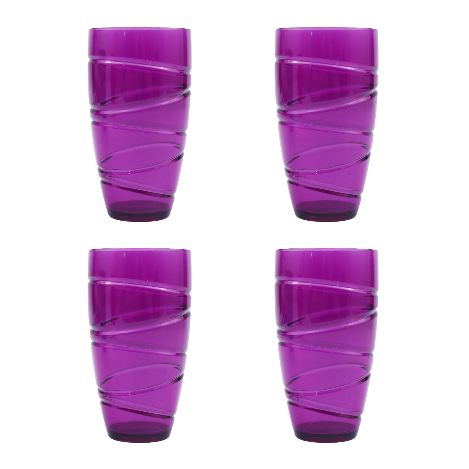 Taolixe 4Pcs Plastic Tumblers Set Reusable Tumbler Glasses with Swirl ...
