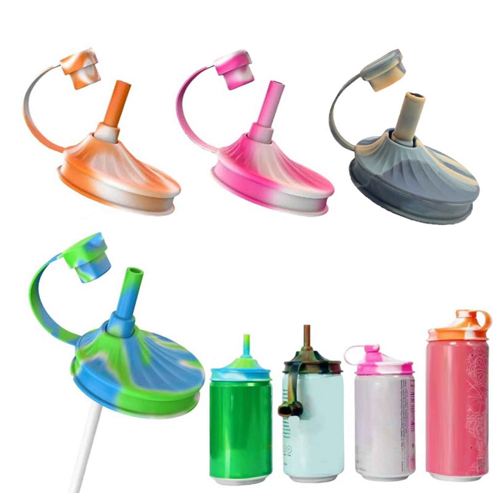 Taolixe 4Pcs Silicone Soda Can Lids with Telescopic Straw Energy Drink ...