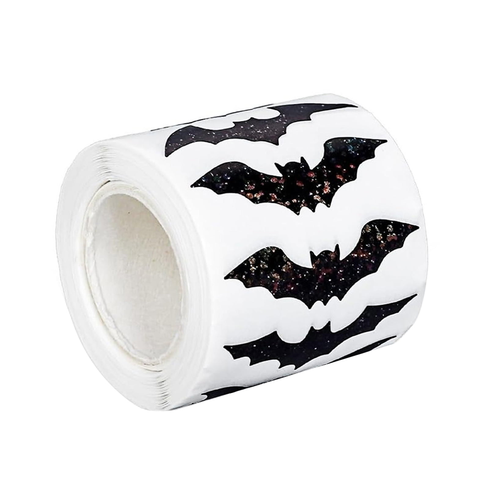 Taolixe 500 Pcs Halloween Bat Sticker Rolls Sparkly Pink Black Bat ...