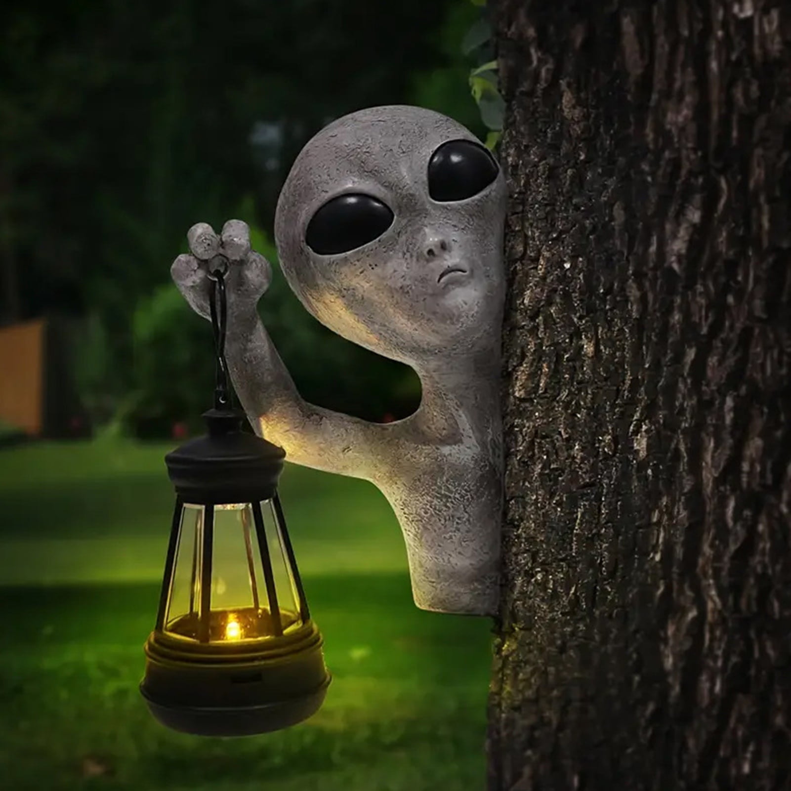 Taolixe Alien Garden Statue Peeking Alien Figurine with Solar Powered ...