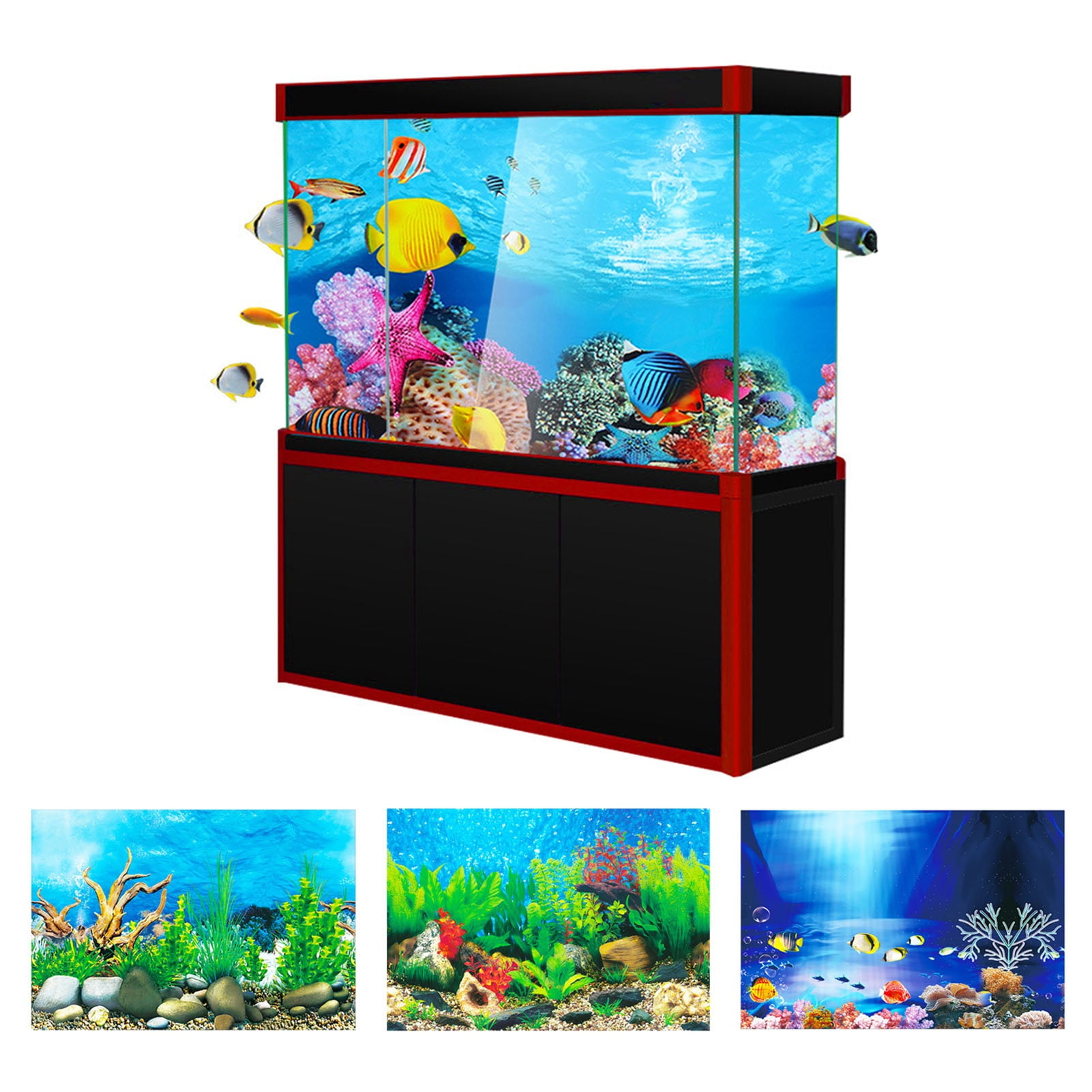 Taolixe Aquarium Background Double Sided 3D Effect Clear Print ...
