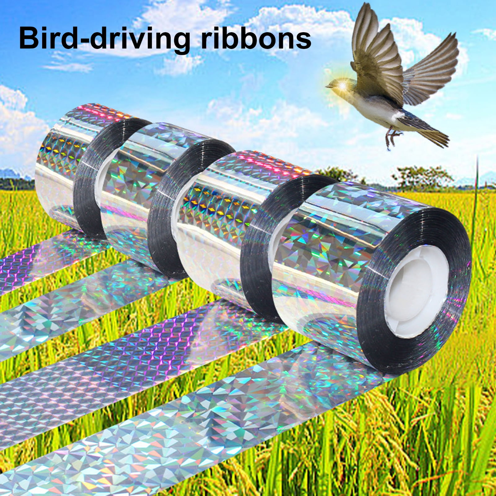 Taolixe Bird Scare Tape Double Side Reflective Flash Ribbon 50m/80m ...