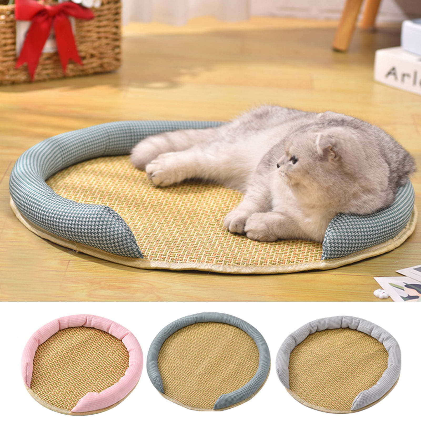 Taolixe Cat Bed Wear-Resistant Soft Breathable Round Summer Pet Cat ...