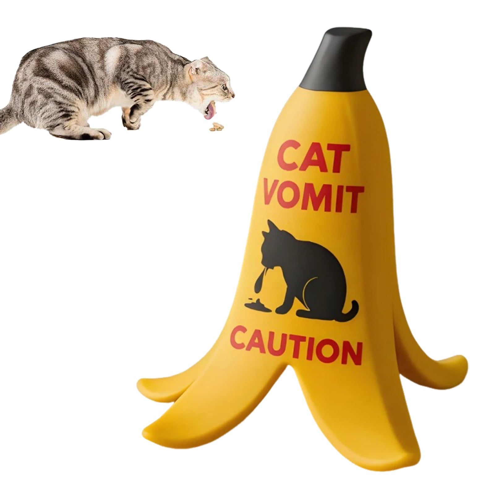 Taolixe Cat Vomit Warning Sign 3D Banana Peel Cat Vomit Caution Sign ...