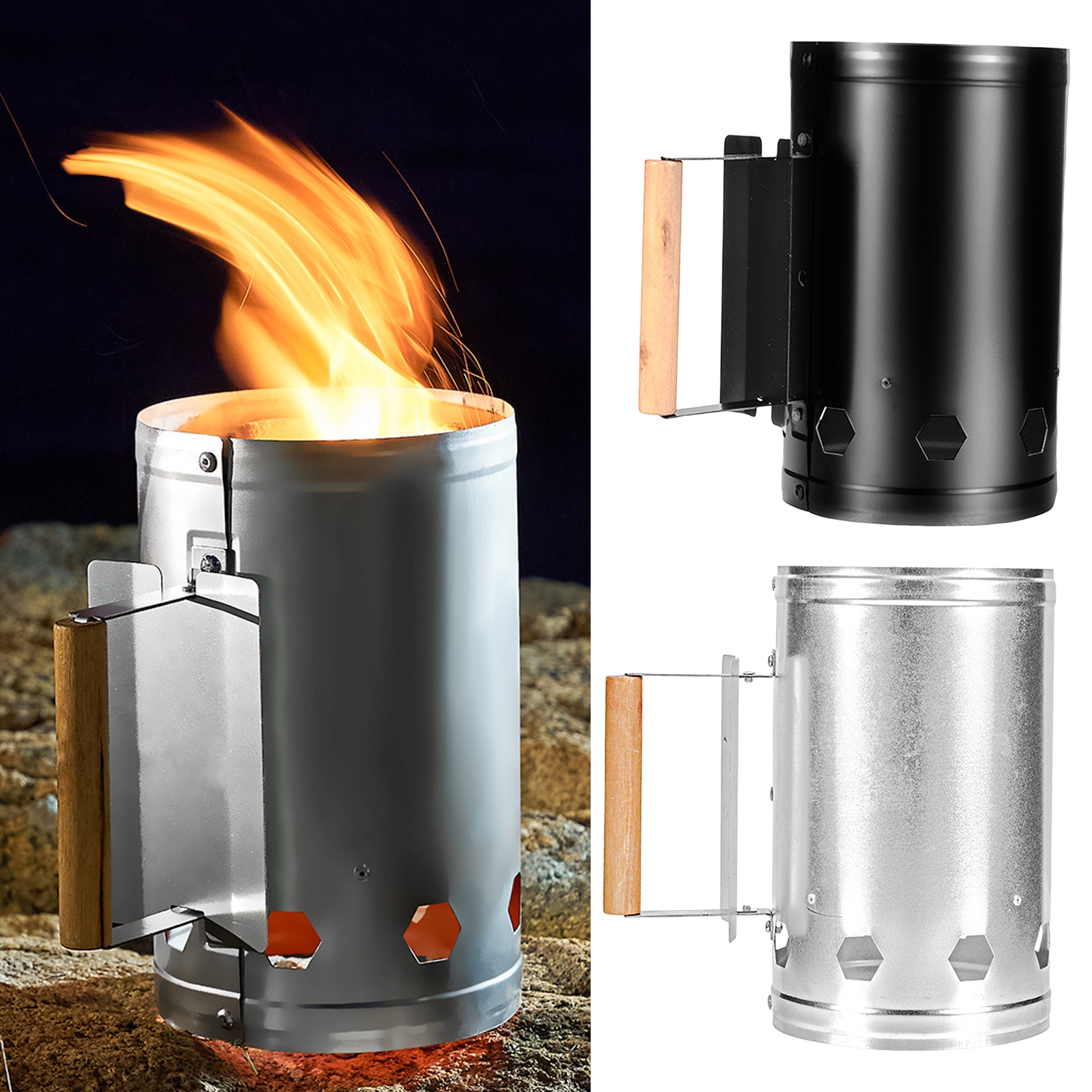 Taolixe Charcoal Chimneys Starter Extra Large Capacity Small Chimneys ...