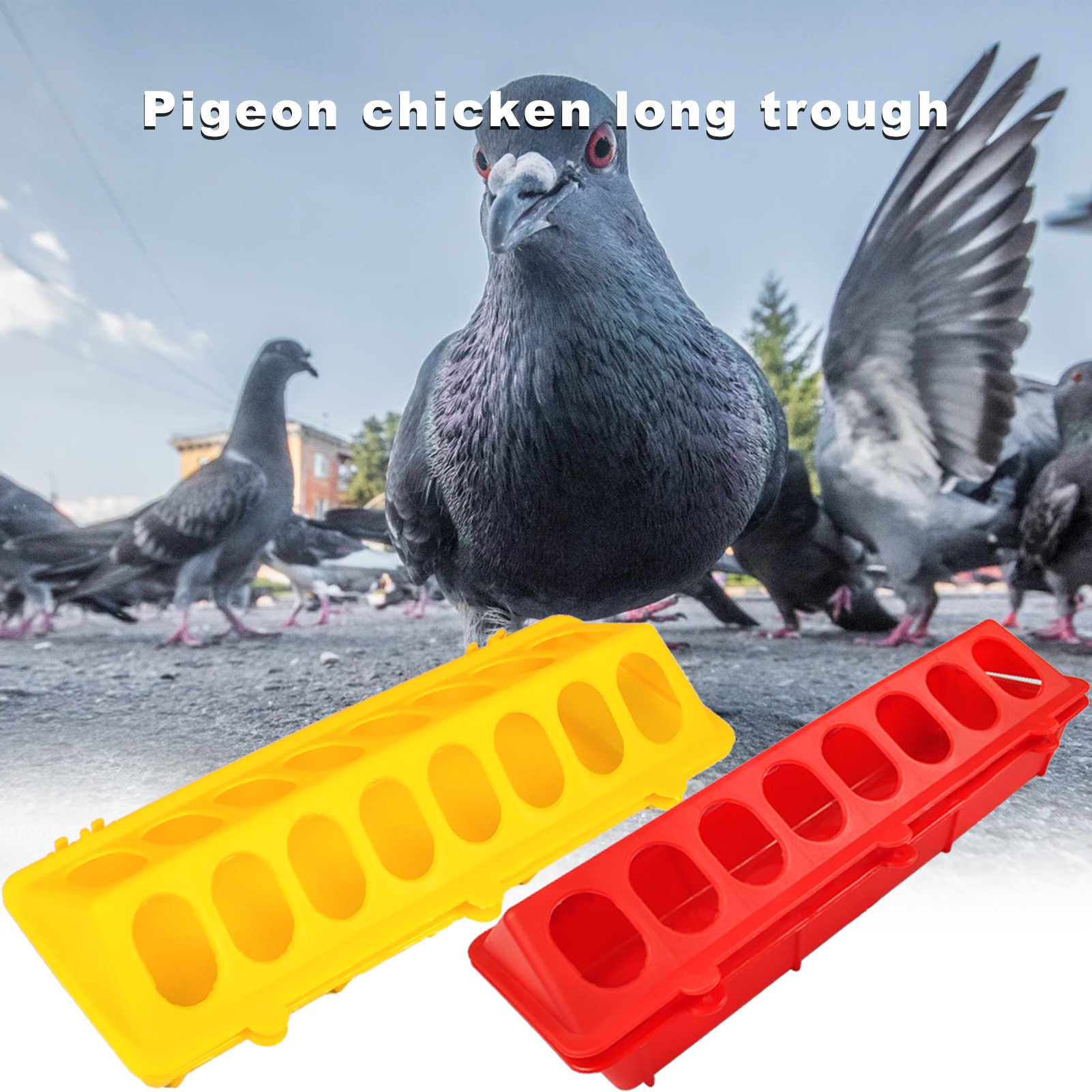 Taolixe Chicken Feeding Trough Colorful 14 Holes Enlarged Chicken ...