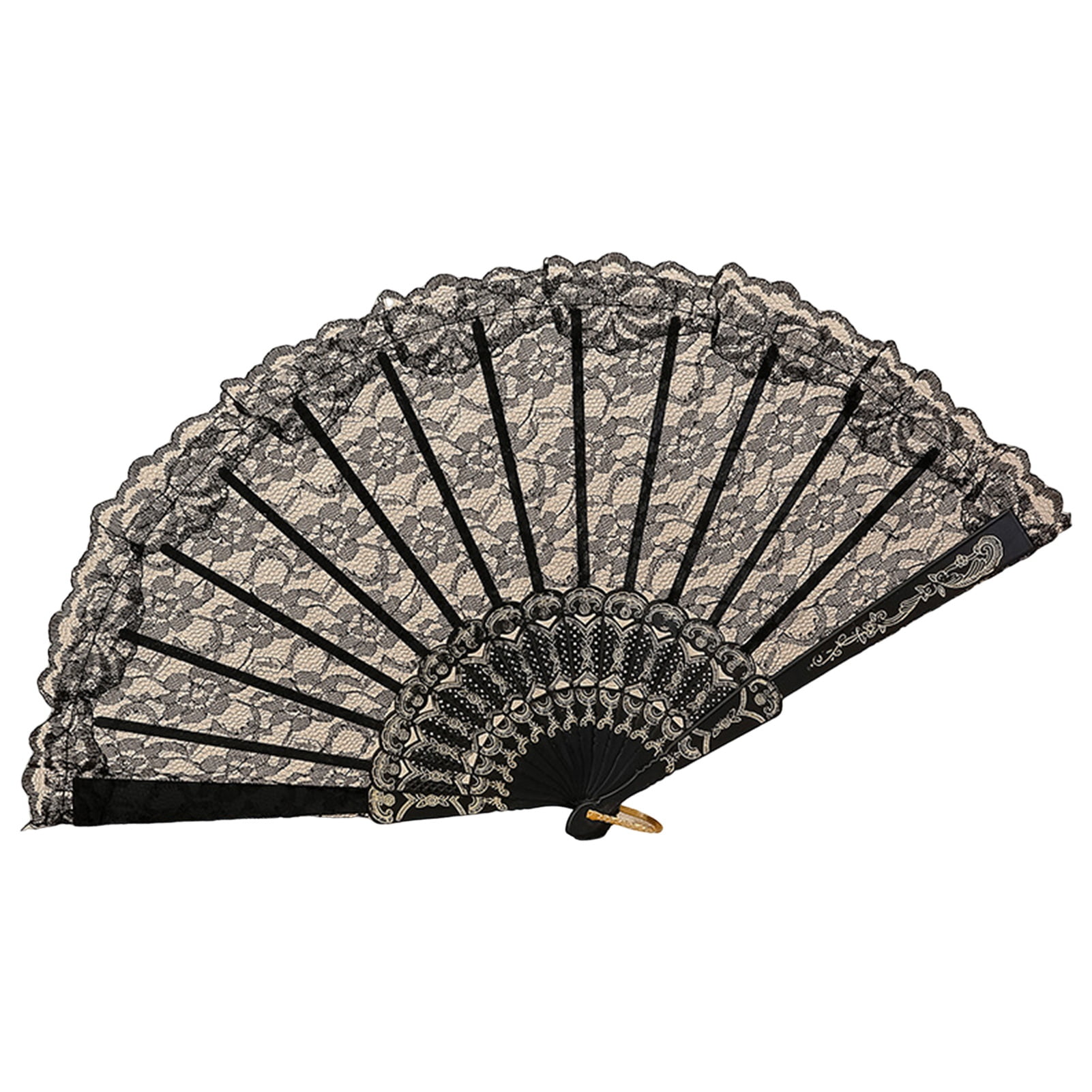 Taolixe Chinese Style Lace Folding Fan Plastic Traditional Flower ...