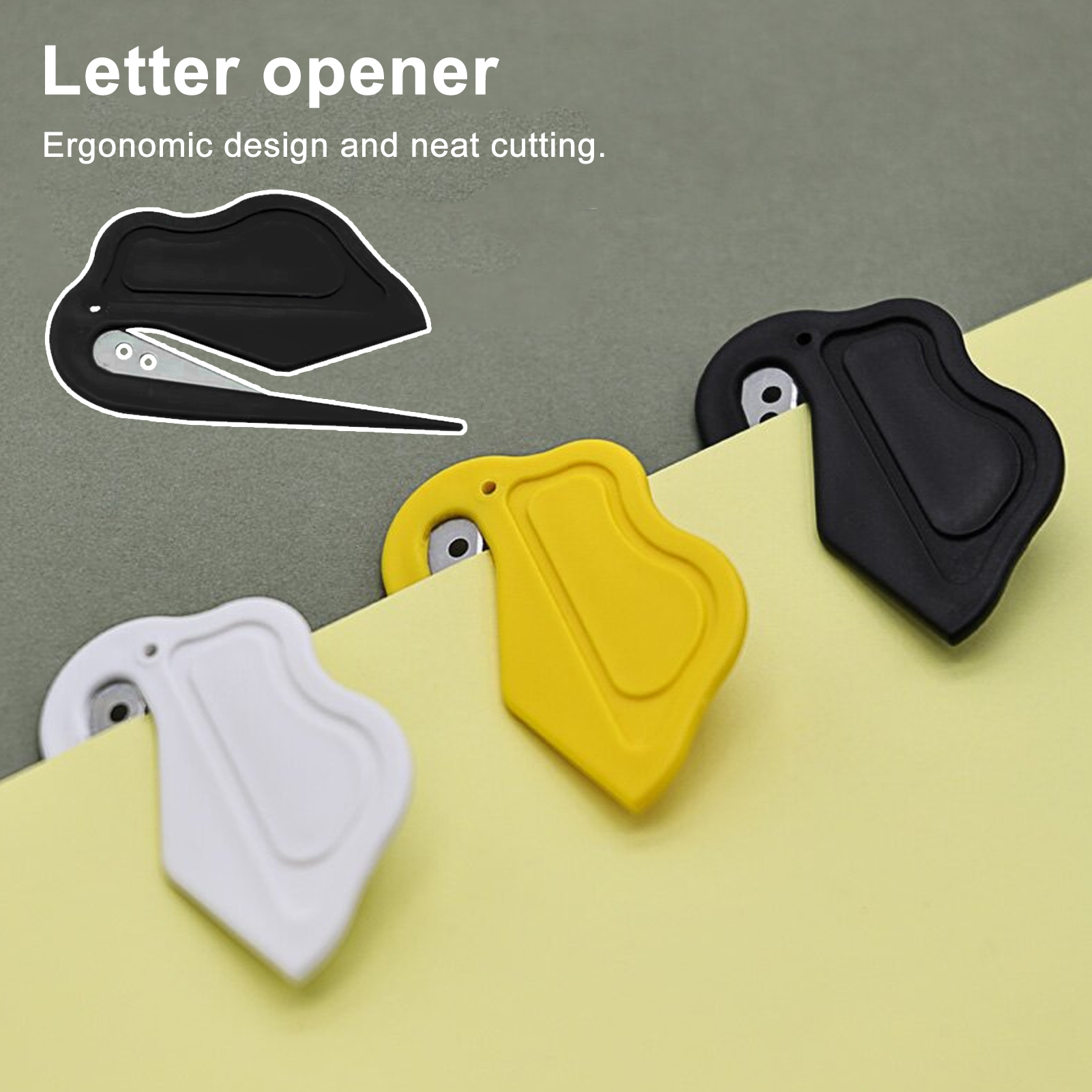 Taolixe Clearance 3 Pcs Letter Opener Envelope Slitter Plastic Pet Hair ...