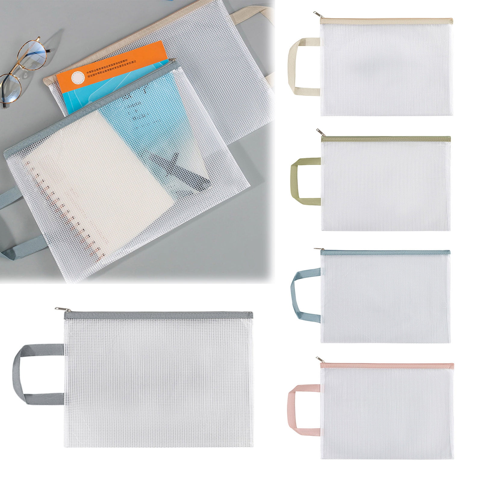Taolixe Clearance Mesh Zipper Pouch A4 Letter Size Clear Plastic File ...