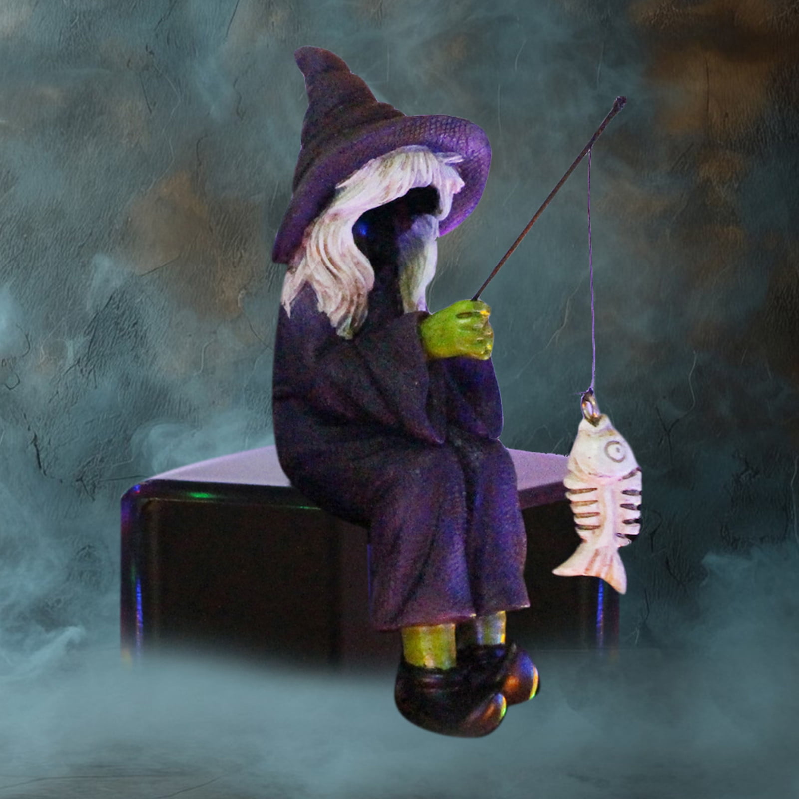 Taolixe Clearance-Mini Figurine Witch Fishing Statue Decor UV Resistant ...