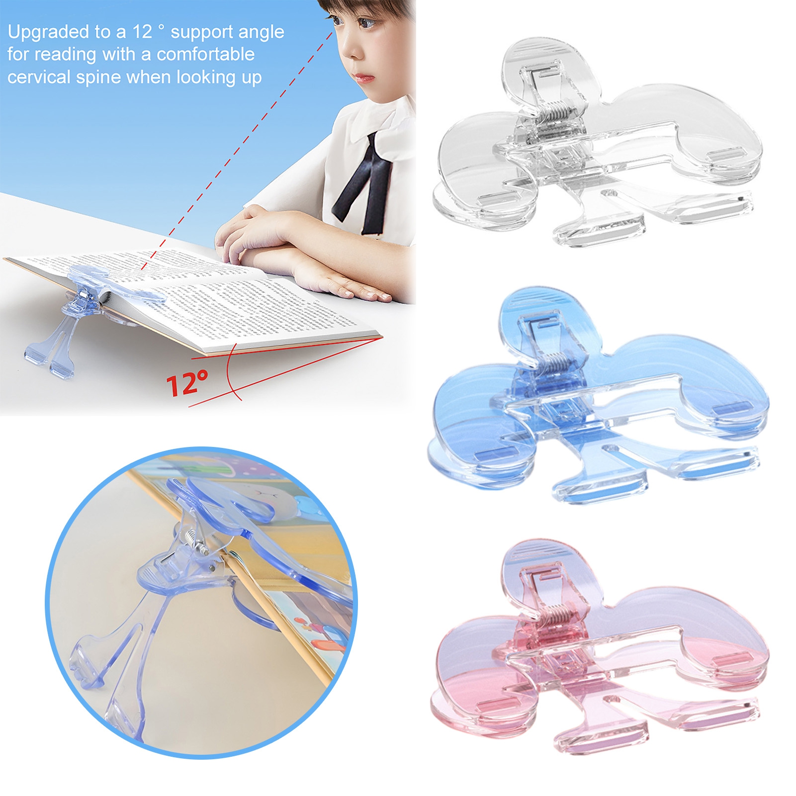 Taolixe Clearance Transparent Book Clip Plastic Book Page Holder Clips ...